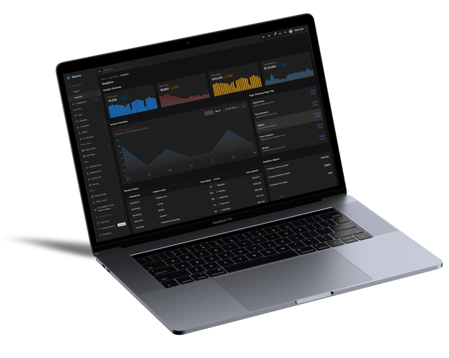 Mantis React Admin Dashboard